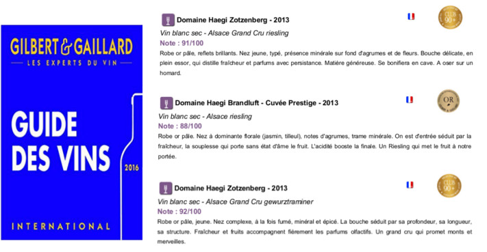 Presse et distinctions : Le guide des vins Gilbert & Gaillard - Domaine ...